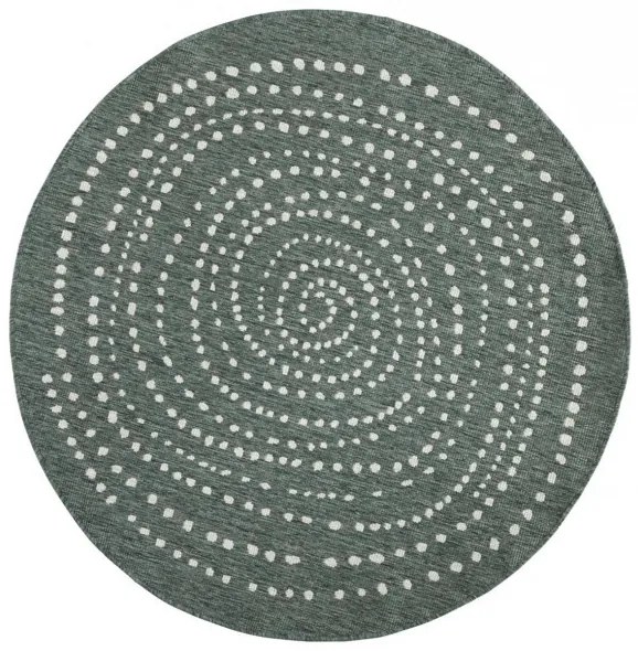 Hanse Home, Kusový koberec Twin-Wendeteppiche 103111 grün creme kruh – na ven i na doma, 200x200 (průměr) kruh, zelená, chodba / předsíň