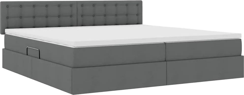 Postel s úložným prostorem a matrací Tmavě šedá 200 x 200 cm 3370657