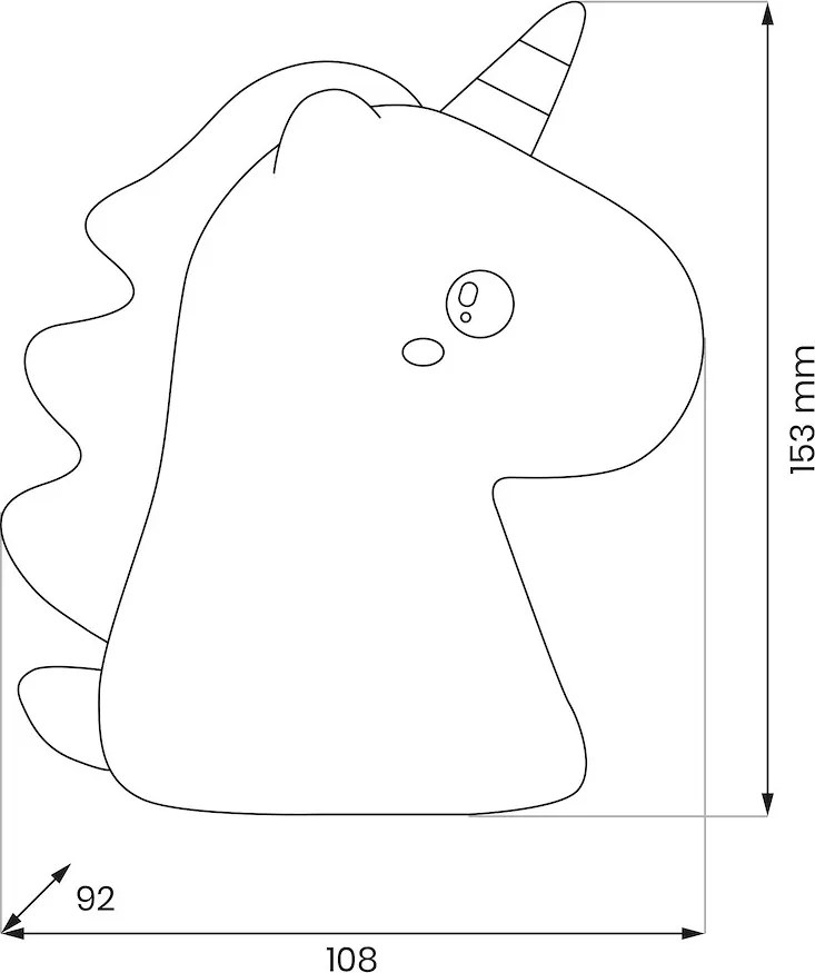 Dětská lampa Unicorn, 1w, 3000k, RGB