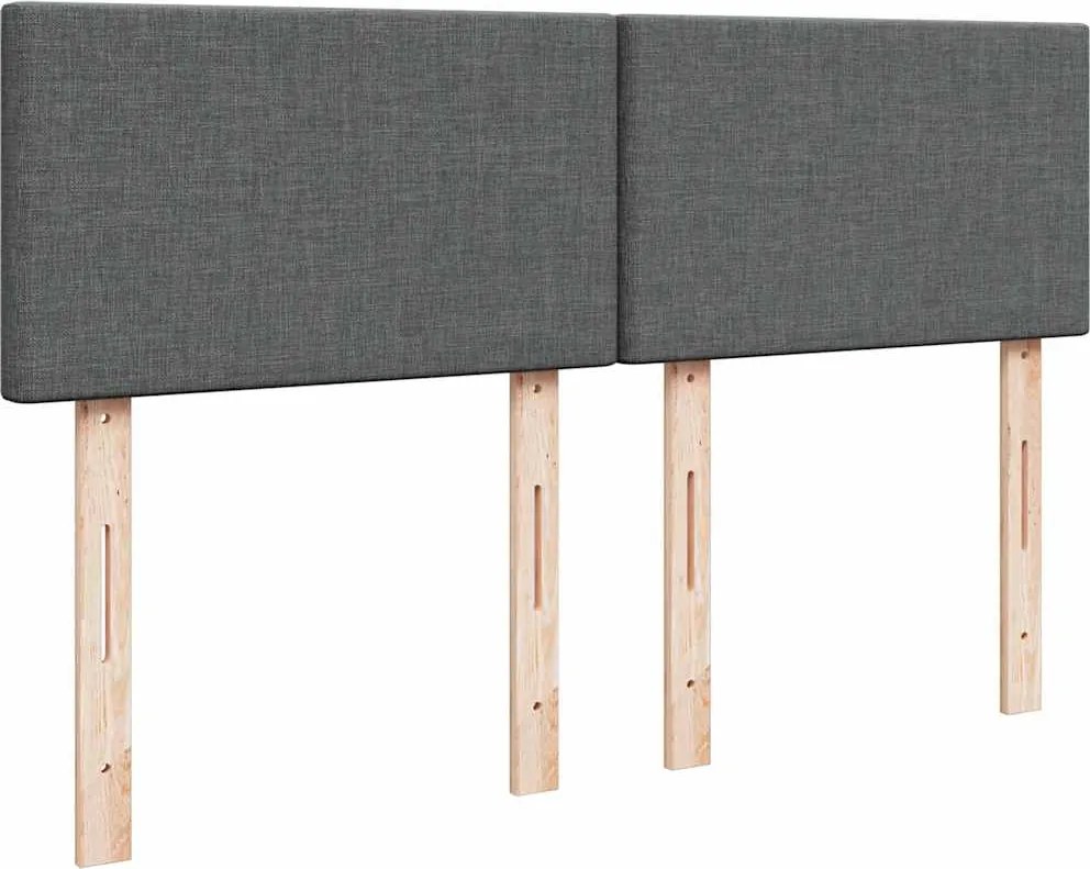 Box spring postel s matrací tmavě šedá 140x200 cm textil 3287473
