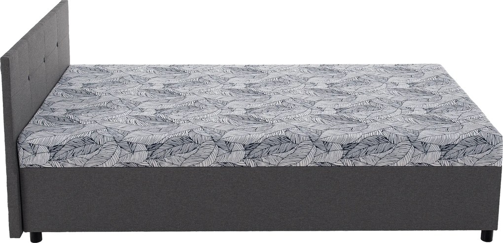 Postel, 110x200, molitanová, šedá/vzor, SHERIN