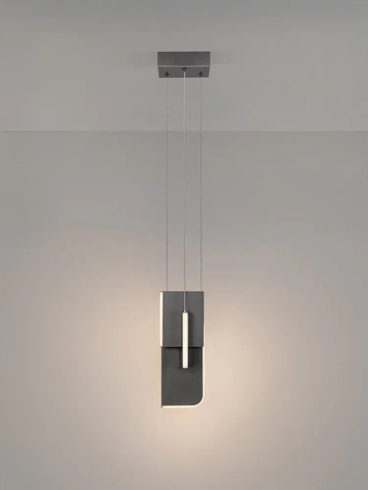 Světle šedé kovové LED stmívatelné závěsné svítidlo Totem – Nova Luce