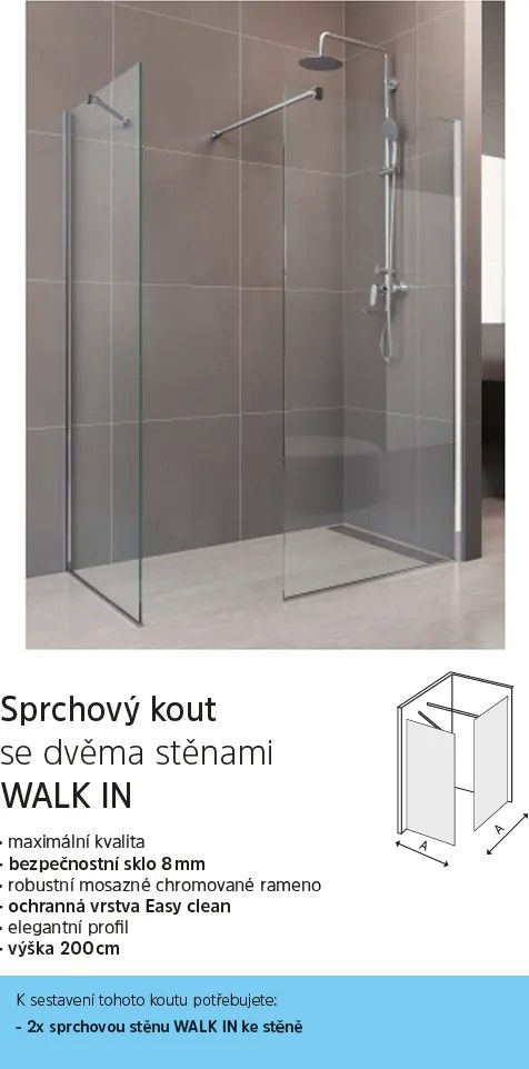 Mereo Mereo, Sprchová stěna WALK IN, Novea, chrom ALU, sklo Čiré, CK10604H