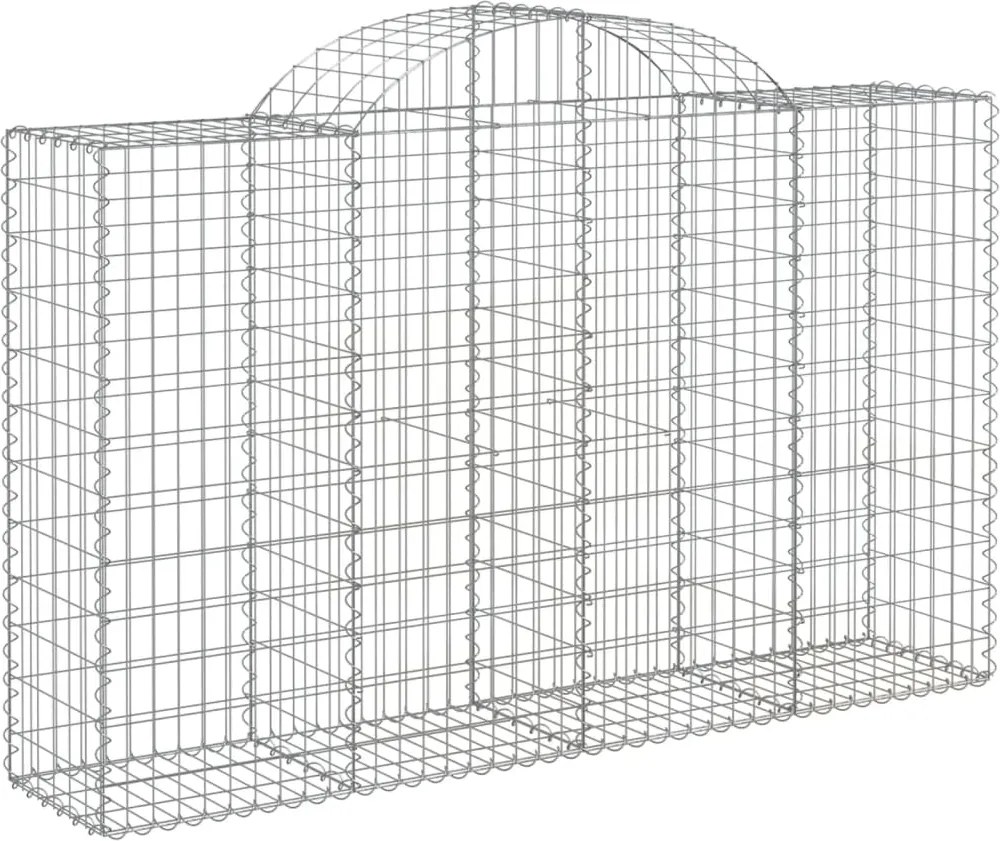 Klenuté gabionové koše 15ks 200x50x120/140cm pozinkované železo 3146354