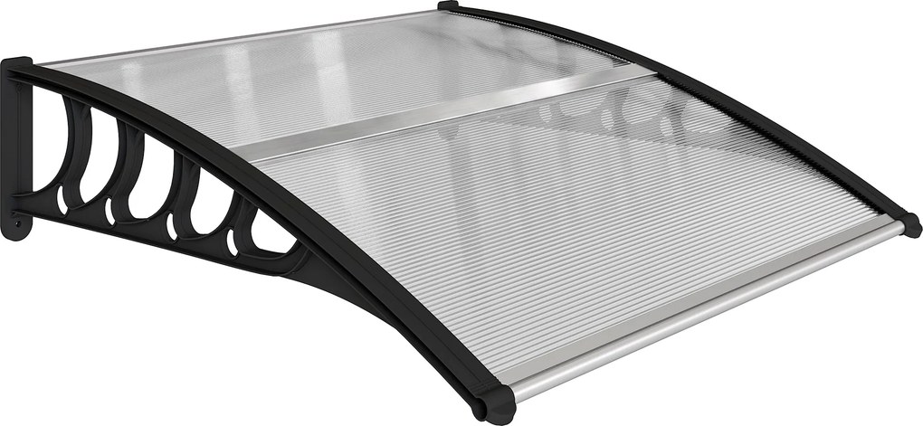 Outsunny stříška na vchodové dveře 103 x 96,5 x 27 cm stříška s UV ochranou, ochranou proti dešti a slunečnímu záření pro venkovní použití, hliníková…