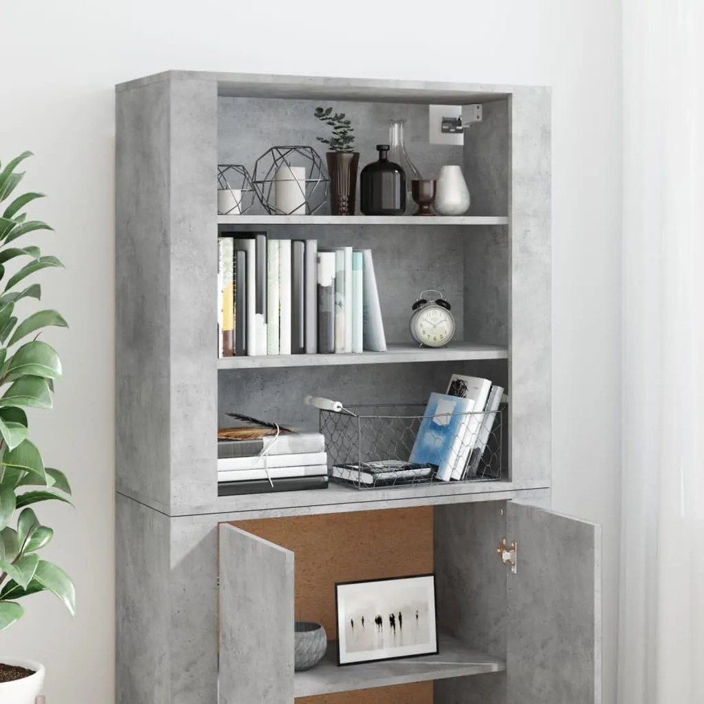 Skříň highboard betonově šedá kompozitní dřevo 3185363