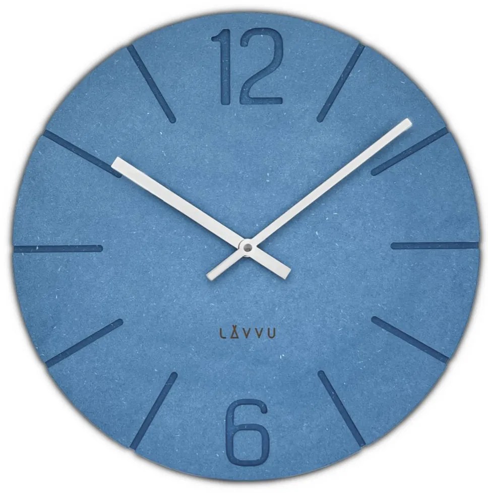 Lavvu LCT5022 - Modré hodiny Natur vyrobené v Čechách o průměru 34cm
