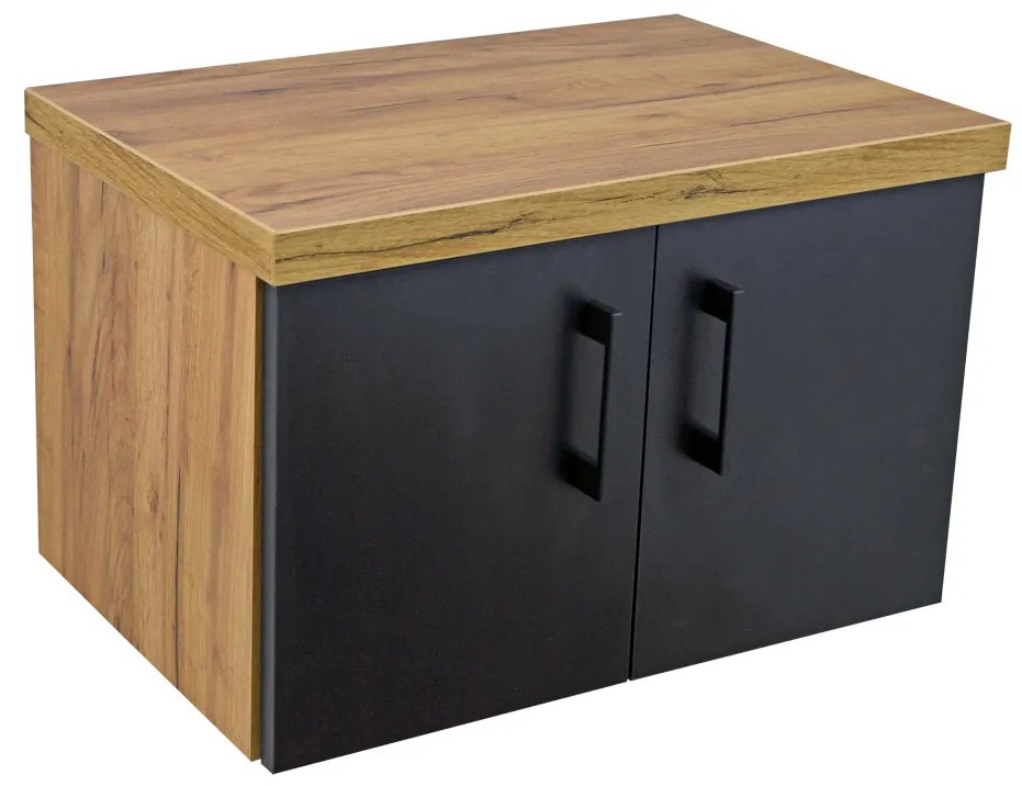 Comodo Koupelnová skříňka pod deskové umyvadlo Agria II GOB 60-HD - zlatý dub/černá