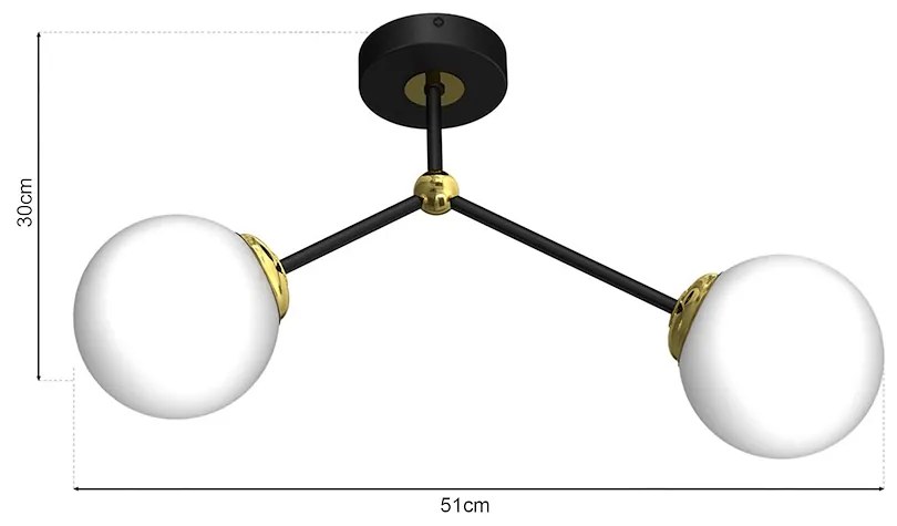 Stropní svítidlo Joy, 2x bílé skleněné stínítko, b/g