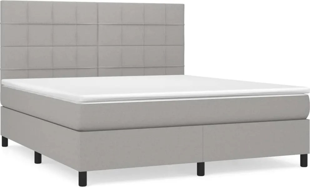 Box spring postel s matrací světle šedá 180 x 200 cm textil 3141793