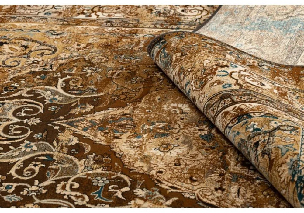 Vlněný kusový koberec Nuri hnědý 135x200cm