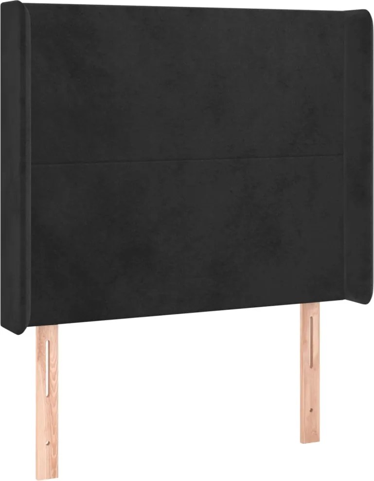Box spring postel s matrací a LED černá 90x200 cm samet 3139423