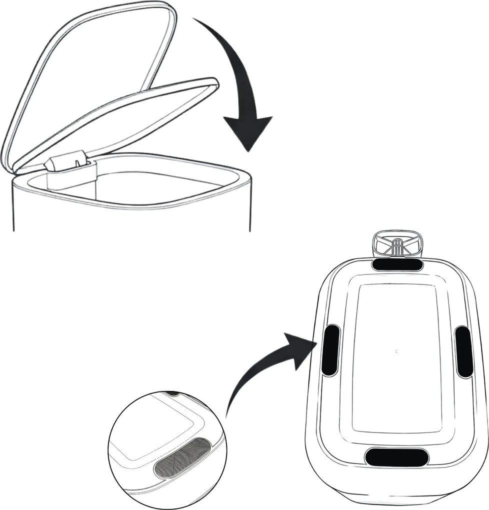 Obdélníkový koupelnový koš s pedálem INVI, 7 l, béžový