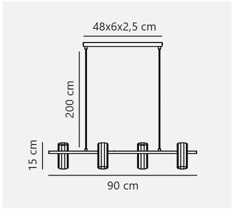 Nordlux - Lustr na lanku ALANIS 4xGU10/15W/230V mosaz