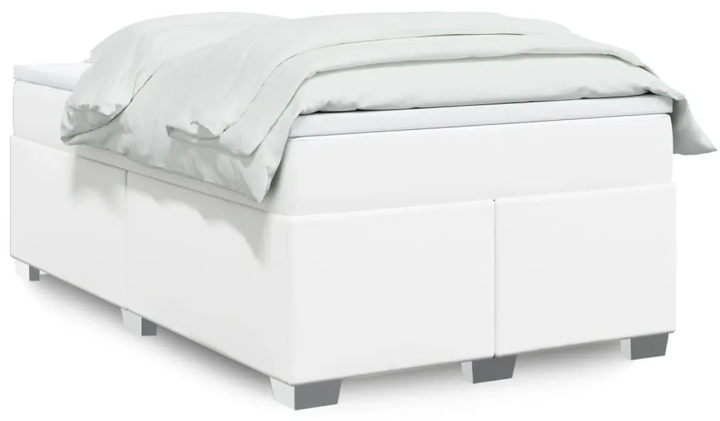 Box spring postel s matrací bílá 120x200 cm umělá kůže 3285206