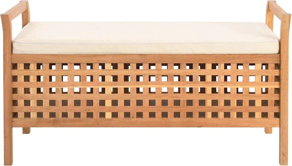 Úložná lavice 93 x 49 x 49 cm masivní ořechové dřevo 247608