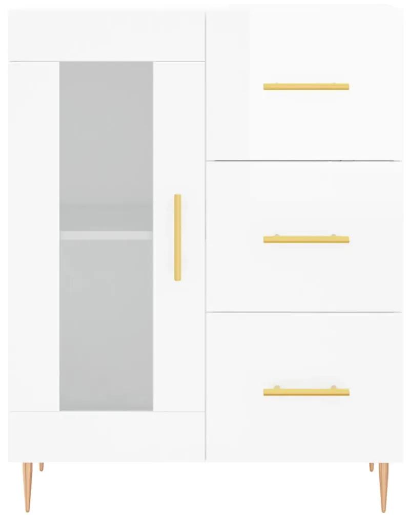 Skříň highboard lesklá bílá 69,5 x 34 x 180 cm kompozitní dřevo,  3195949