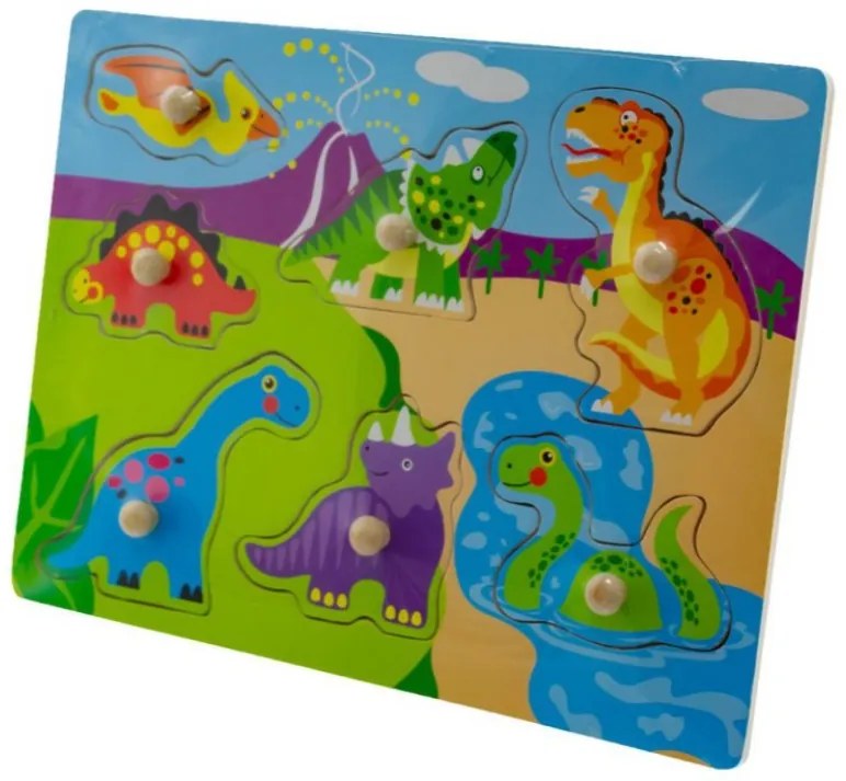 Tulimi Dřevěné zábavné puzzle vkládací - Dinosauři