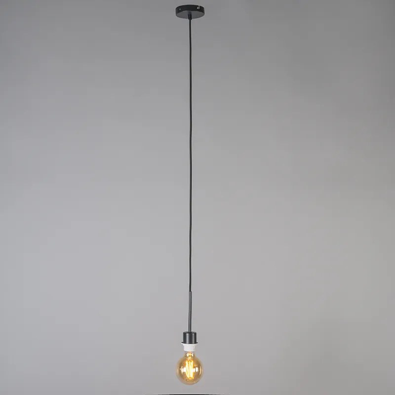 Moderní závěsná lampa černá se stínidlem 45 cm bílá - Combi 1