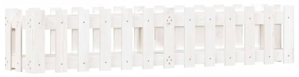 Vyvýšený záhon plotový design bílý 150x30x30 cm masiv borovice,  832488