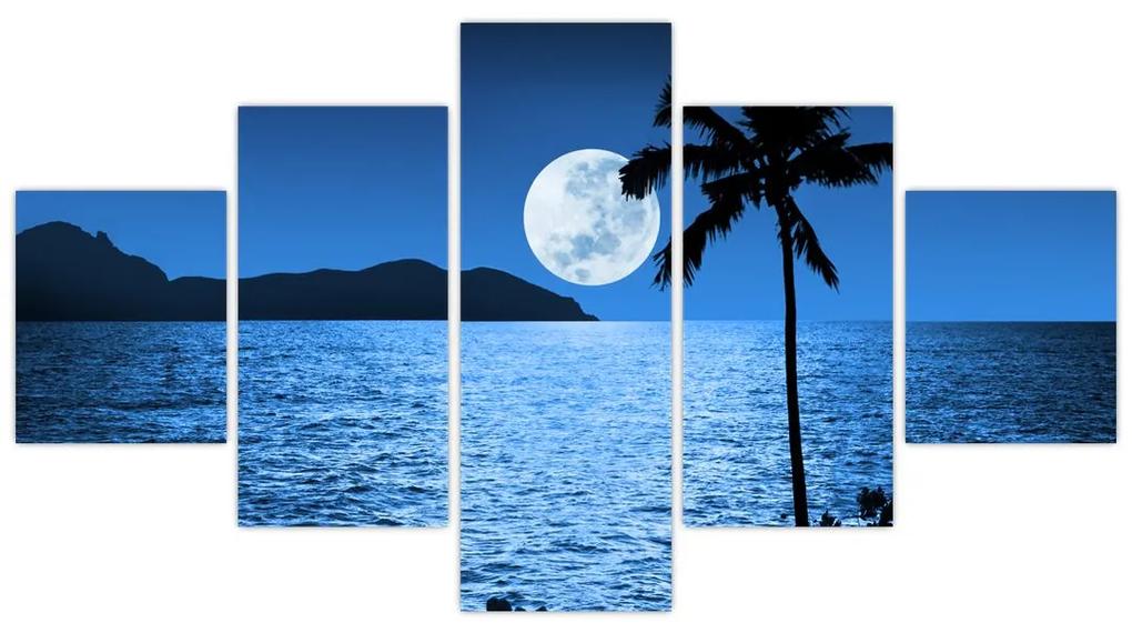 Obraz - Měsíc nad mořskou hladinou (125x70 cm)