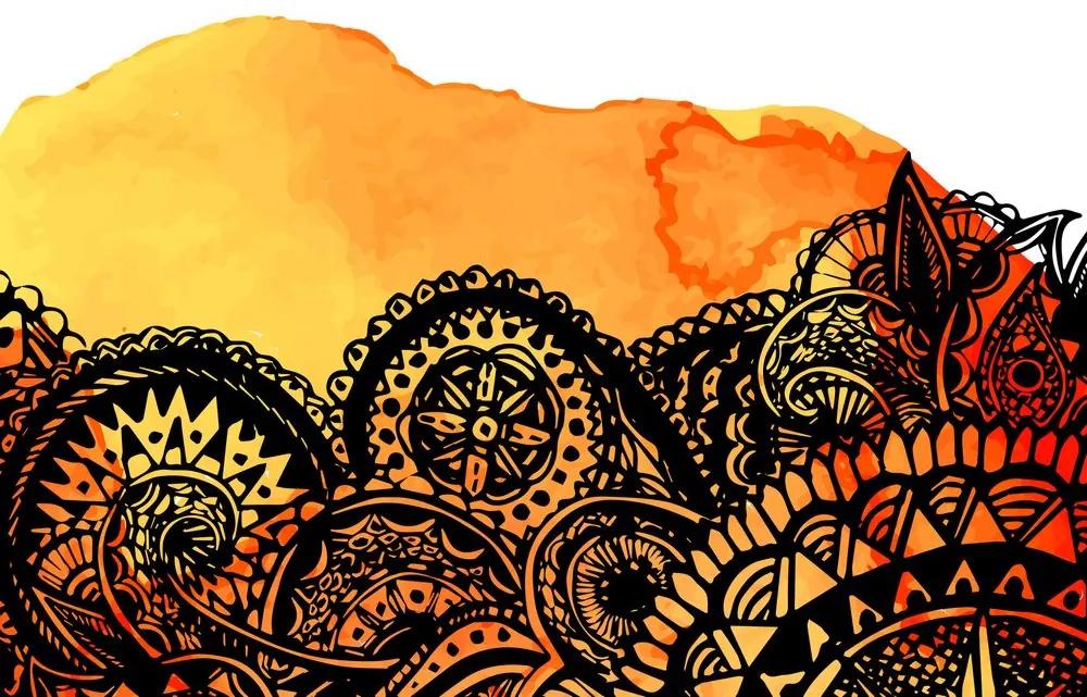 Obraz Mandala oranžový akvarel Varianta: 90x60