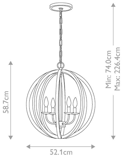 Elstead FE-ALLIER-4P-WW - Lustr na řetězu ALLIER 4xE14/60W/230V dub