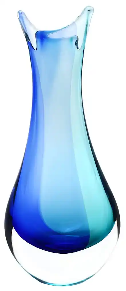 Skleněná váza hutní 09, modrá a tyrkysová, 21 cm | České hutní sklo od  Artcristal Bohemia | BIANO