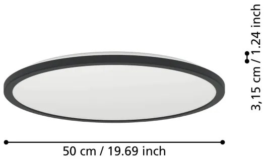 Eglo 901465-LED RGBW St. koupel. svítidlo ROVITO-Z 16,8W/230V pr.50cm IP44 černá