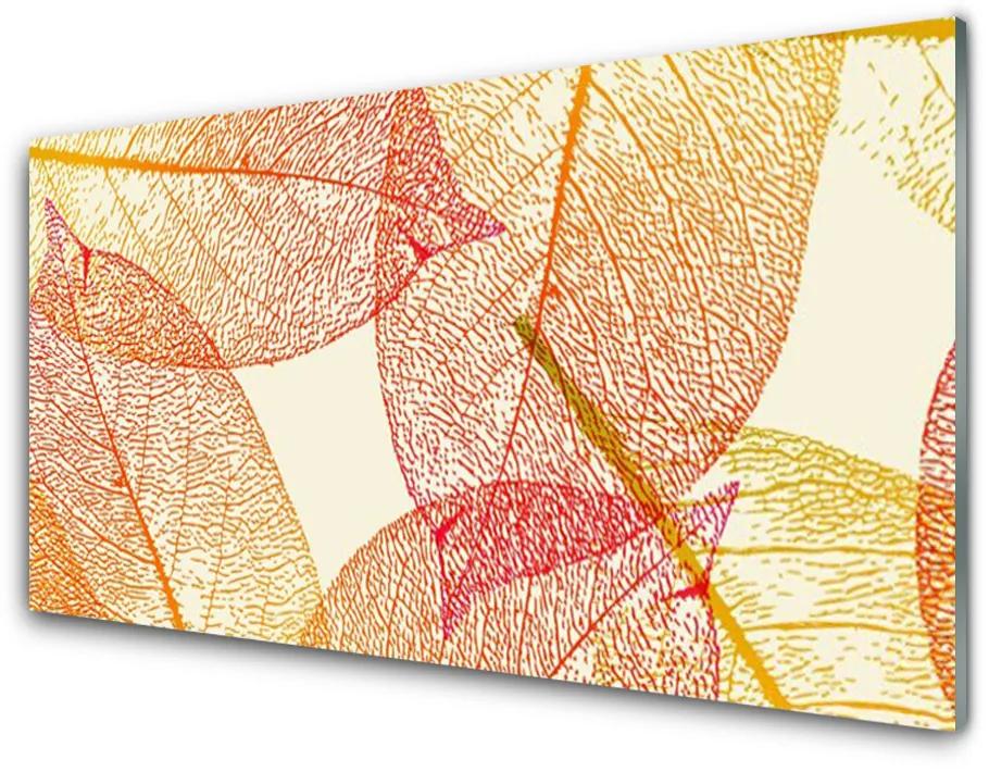 akrylový obraz Listy Umění Rostlina 125x50 cm