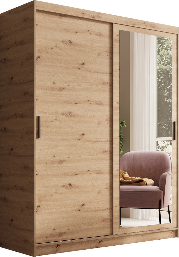 ADRK Furniture Šatní skříň s zrcadlem Hailey 160 SW-HAI-160-A