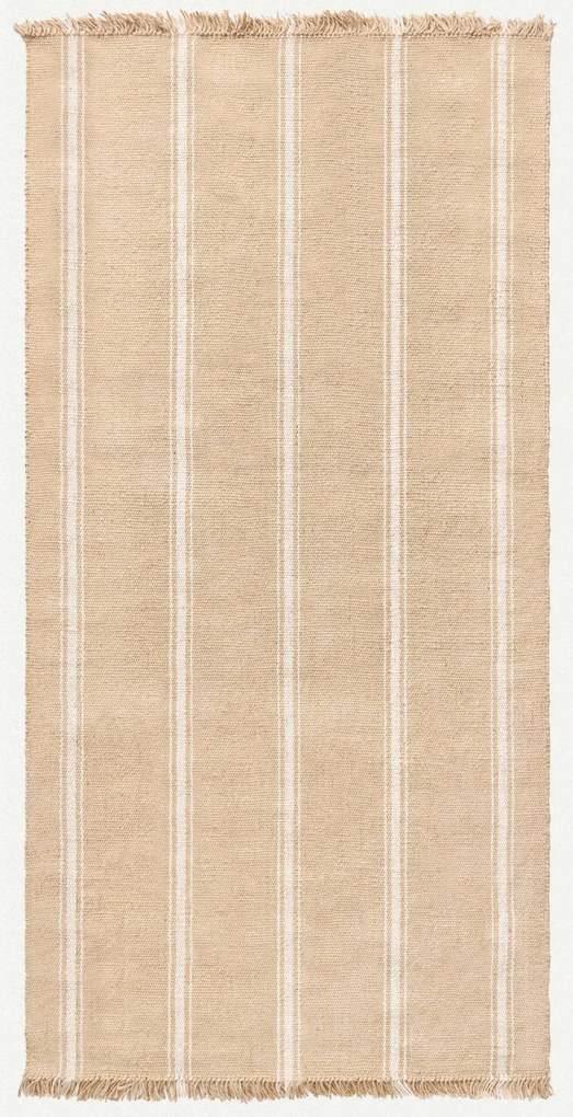 Diamond Carpets India, Ručně vázaný kusový koberec Hollis J 13 Natural, 80x150, béžová, chodba / předsíň