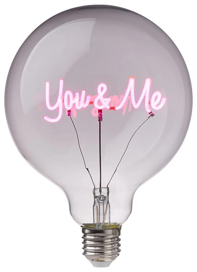 Butlers BRIGHT LIGHT LED Žárovka "You & Me" - růžová