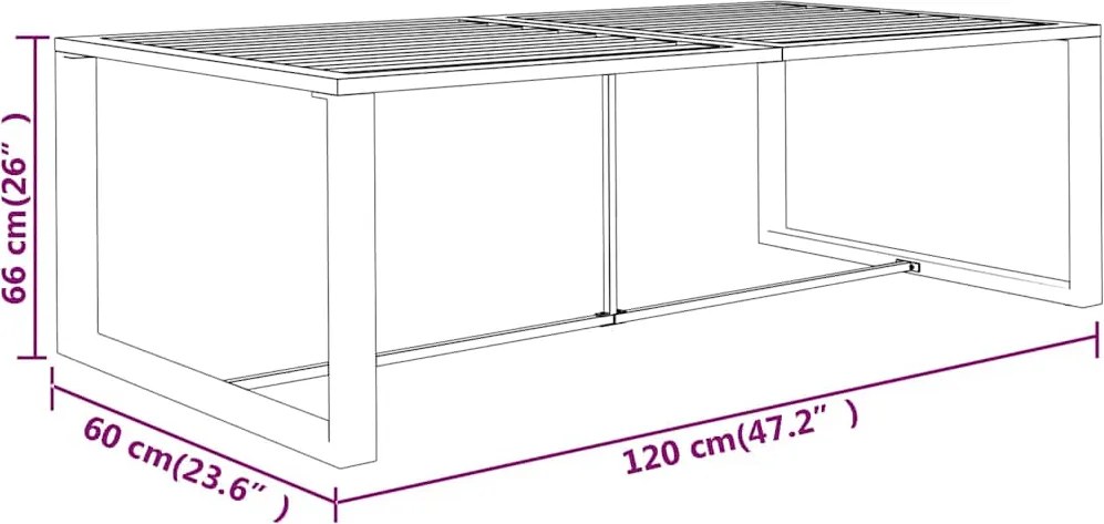 Venkovní jídelní stůl antracitový 120 x 60 x 66 cm hliník 318312