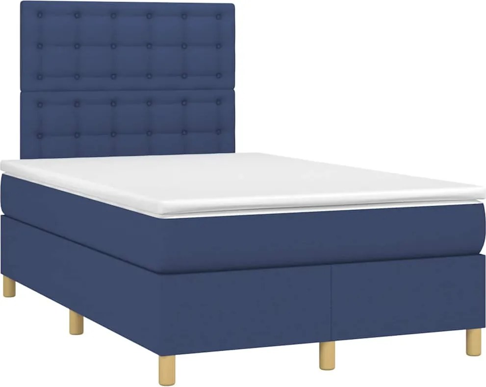 Box spring postel s matrací a LED modrá 120x190 cm textil 3270280