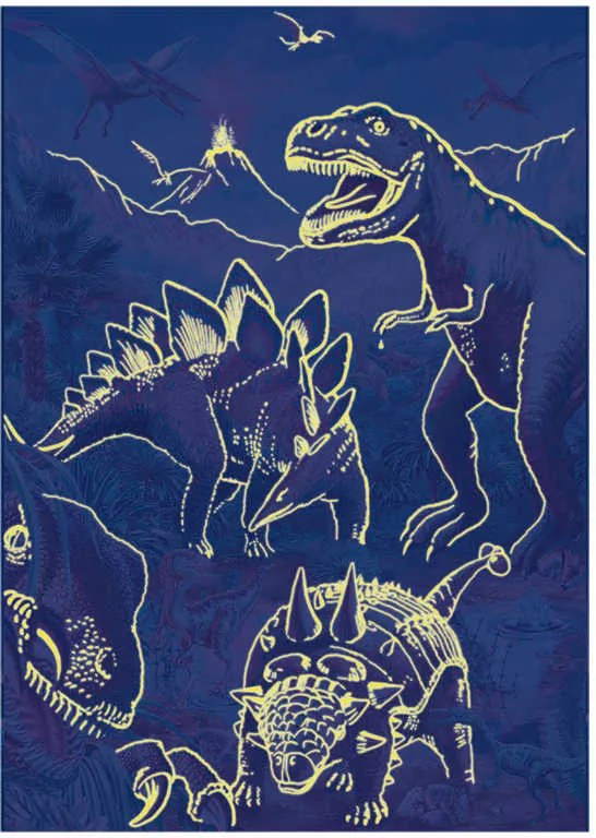 DINO Puzzle 100 dílků XL Svět dinosaurů 33x47cm svítí ve tmě skládačka dn394155