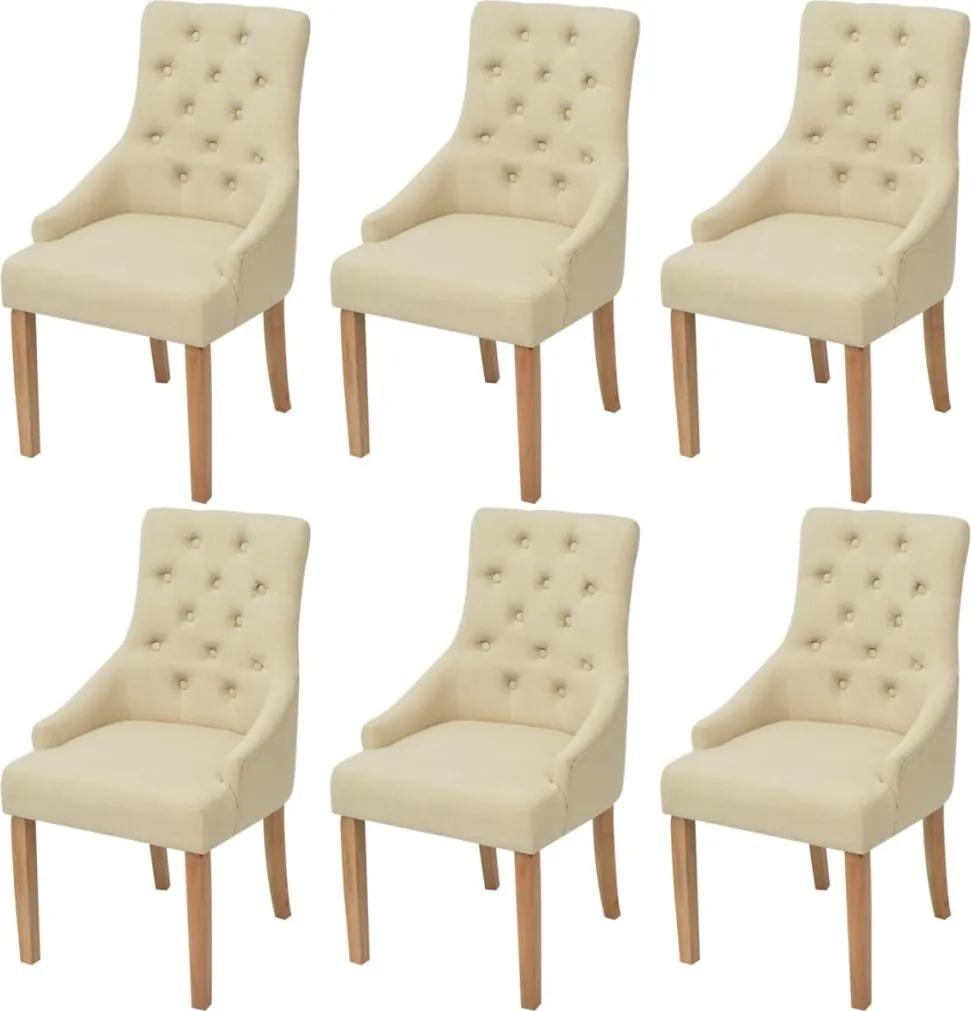 vidaXL Jídelní židle 6 ks textil [274422] Barva: krémová