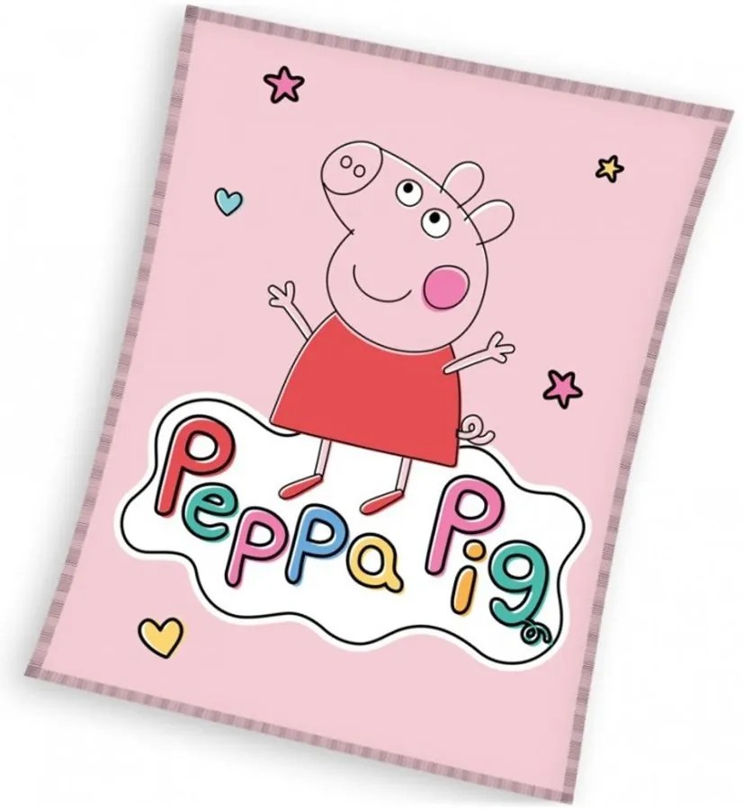 Dívčí coral fleece deka Prasátko Pepa - Peppa Pig - gramáž 240 g/m² - 110 x 140 cm