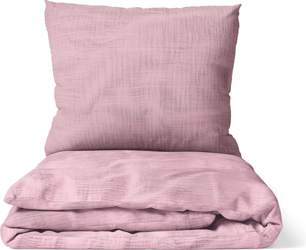 Mušelínové povlečení Retro pink Velikost: 140 x 220 + 70 x 90