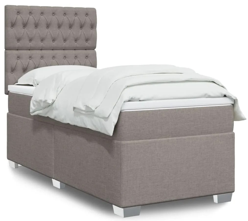 Box spring postel s matrací taupe 80x200 cm textil 3290326