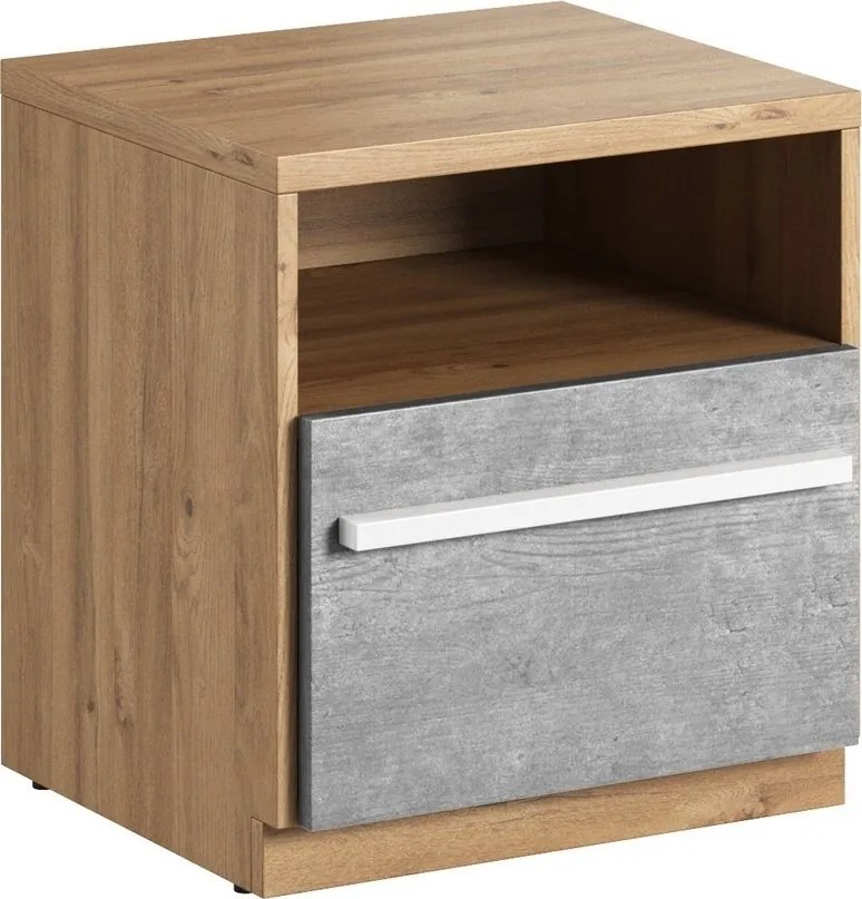 Casarredo - Komfort nábytek Noční stolek FLAMY/PLANO 09 1S, dub nash/šedá