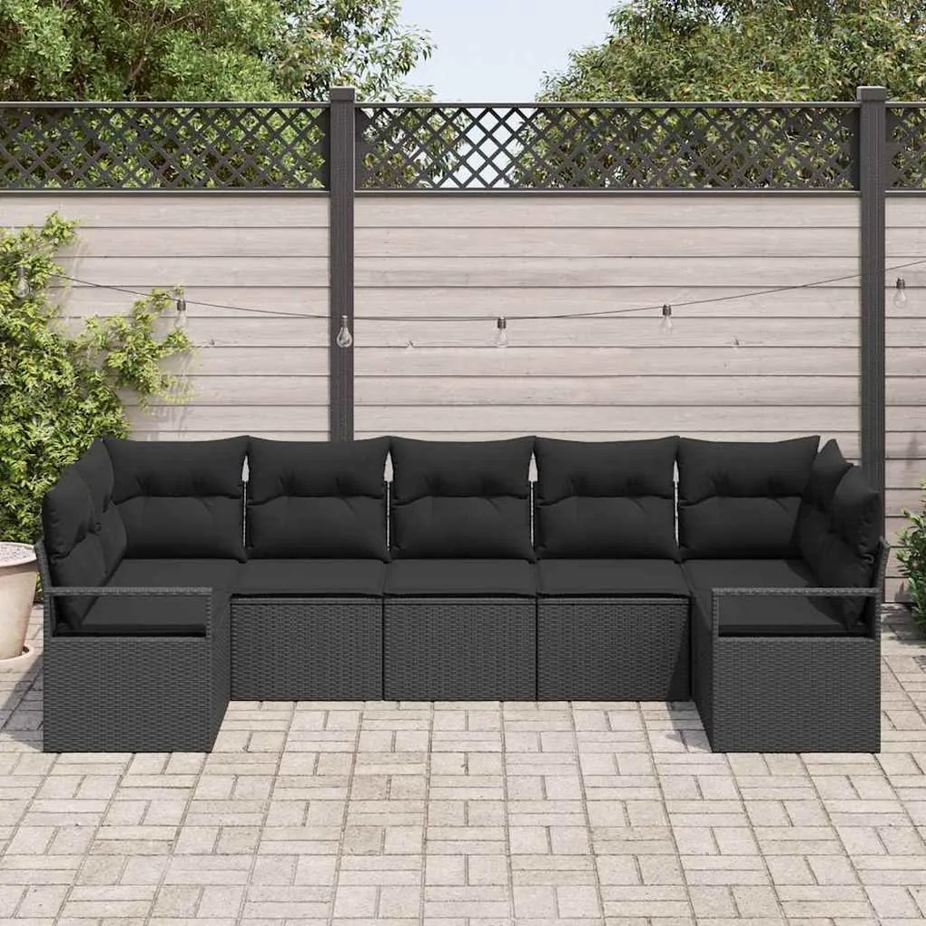 Set pohovek 7 ks Černá polyratan 3346533