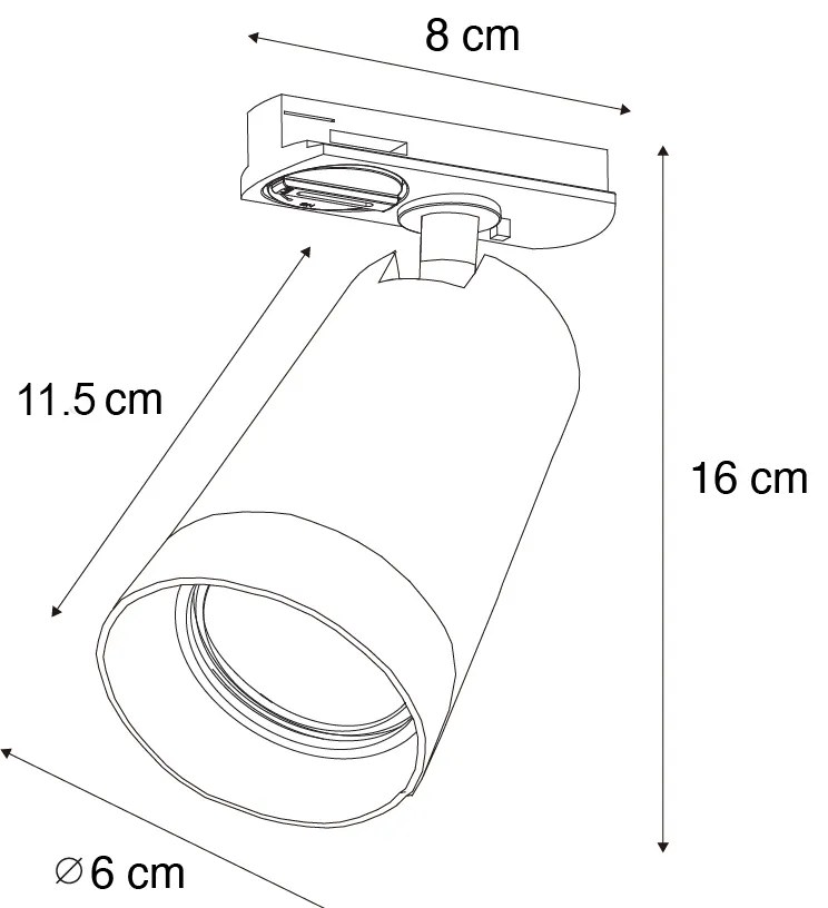 Moderní bodové světlo s bílým kroužkem pro 1-fázový kolejnicový systém GU10 50mm - Iconic Jeana
