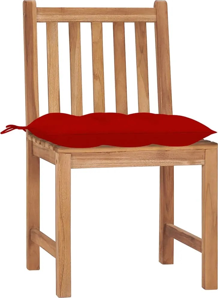 Zahradní židle 4 ks s poduškami masivní teak 3073109