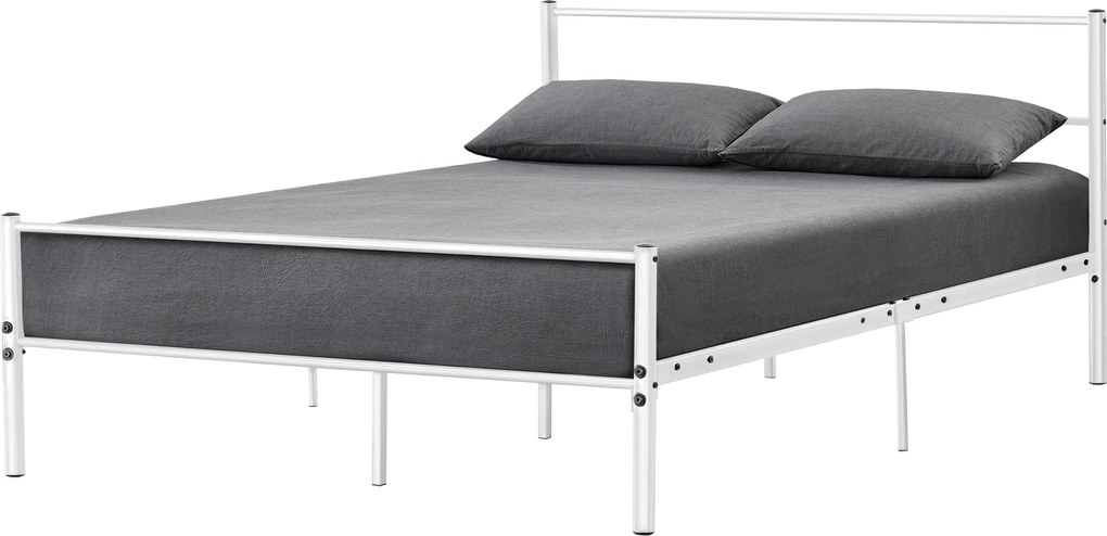 [en.casa] Kovová postel AADB-1708 - 140 x 200 cm - bílá