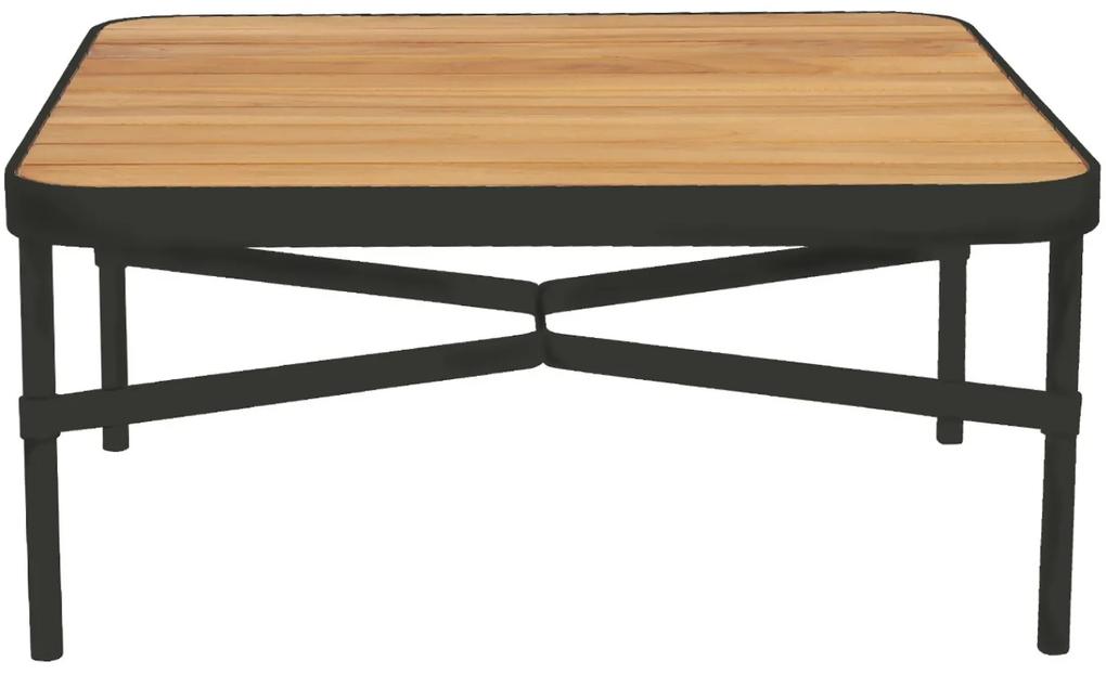 OnaDnes -20% Tmavě šedý teakový zahradní konferenční stolek No.100 Mindo 83,5 x 83,5 cm