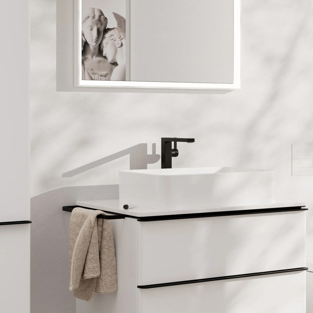 Hansgrohe Tecturis E, páková umyvadlová baterie 240 Fine CoolStart EcoSmart+ bez odtokové garnitury, černá matná, HAN-73072670