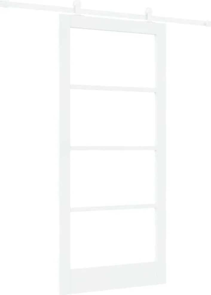Posuvné dveře ORKDAL 93 x 202 cm Masivní borové dřevo a sklo 3332064