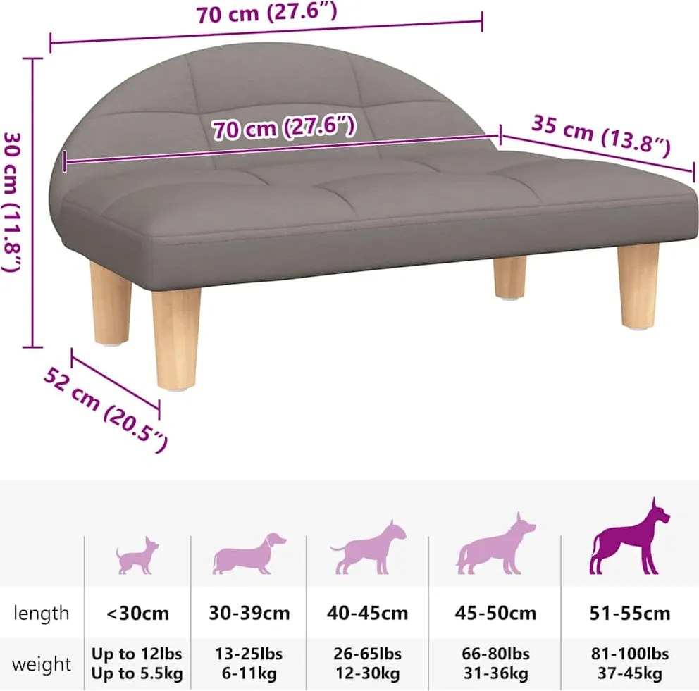 Pelíšek pro psy taupe 70 x 52 x 30 cm textil 171936