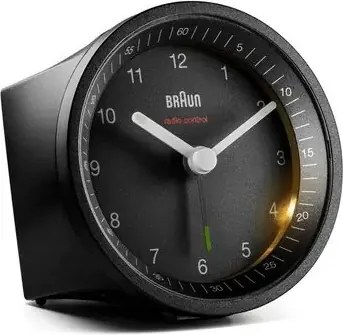 Braun BC07 černá / Klasický budík / Analogový / DCF ( Rádiem řízené) /